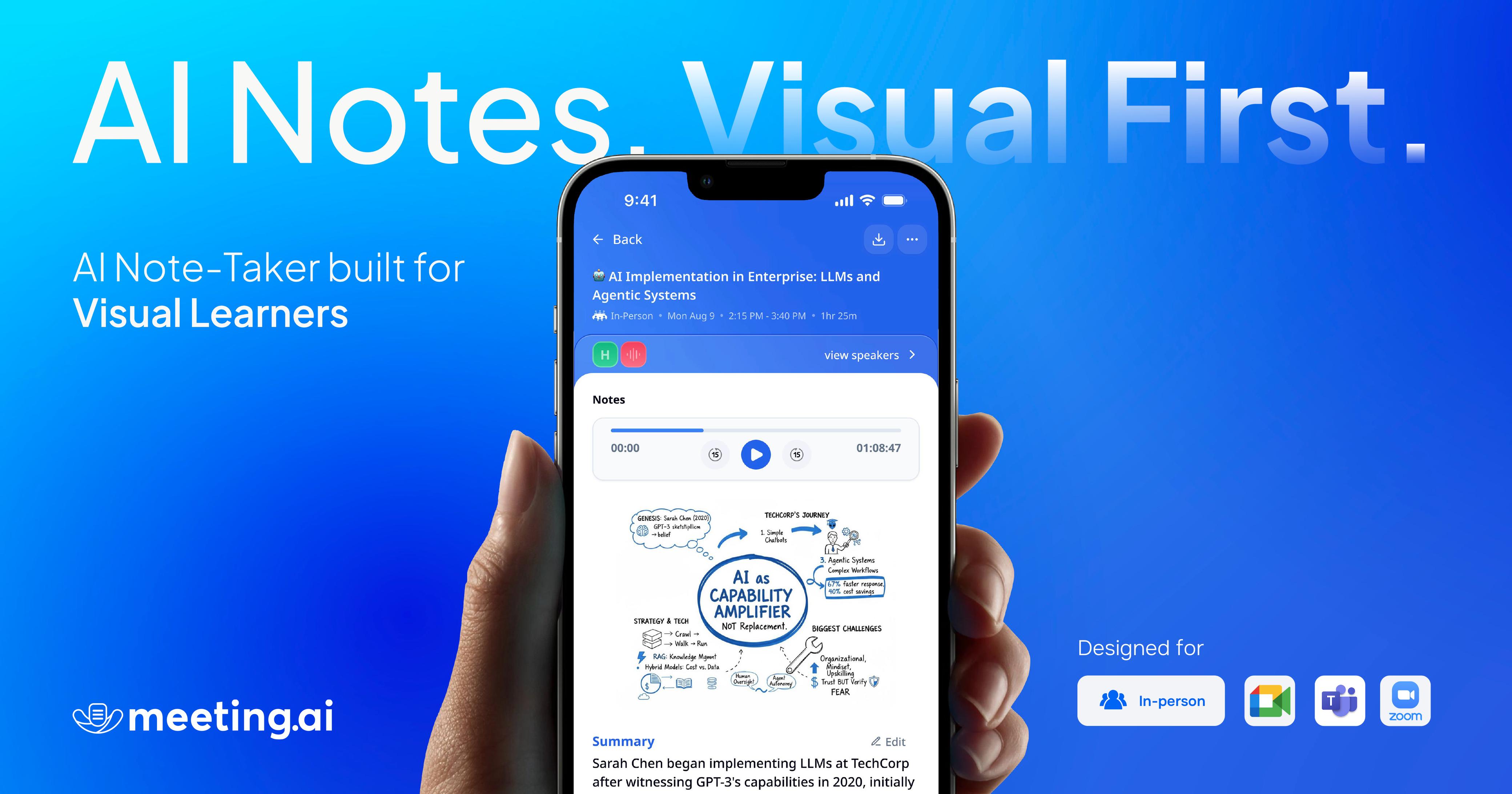 Meeting.ai - AI Note-Taker for Visual Thinkers | AI Meeting Assistant